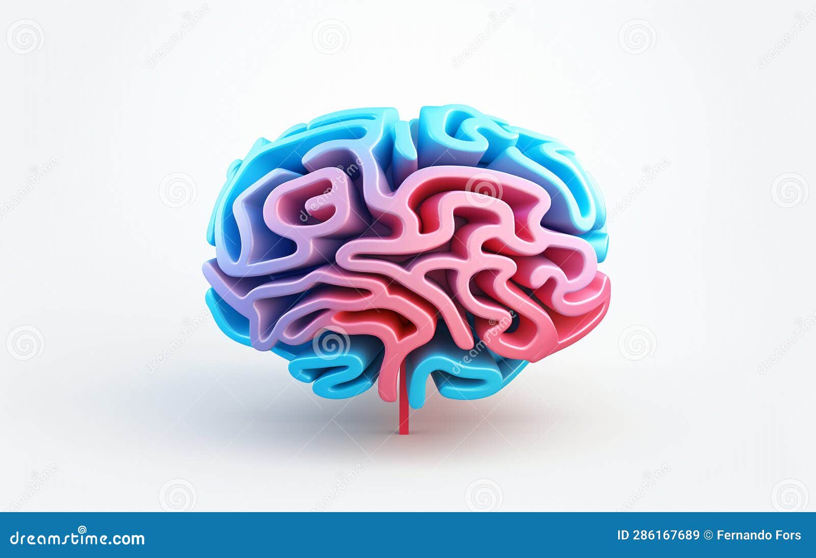 Mind S Sculpture: Isolated 3D Brain Symbol Illustration Stock ...
