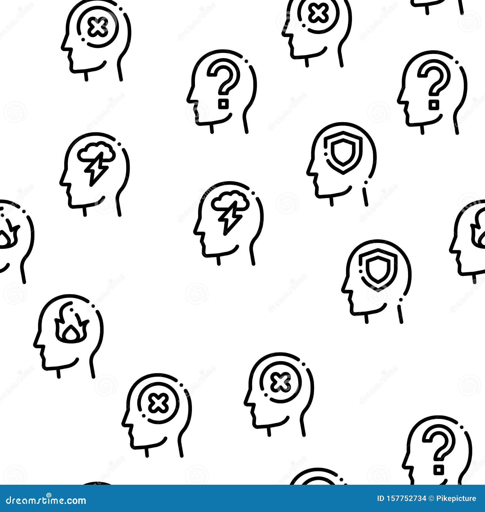 Mind Seamless Pattern Vector Stock Vector - Illustration of brain, logo ...