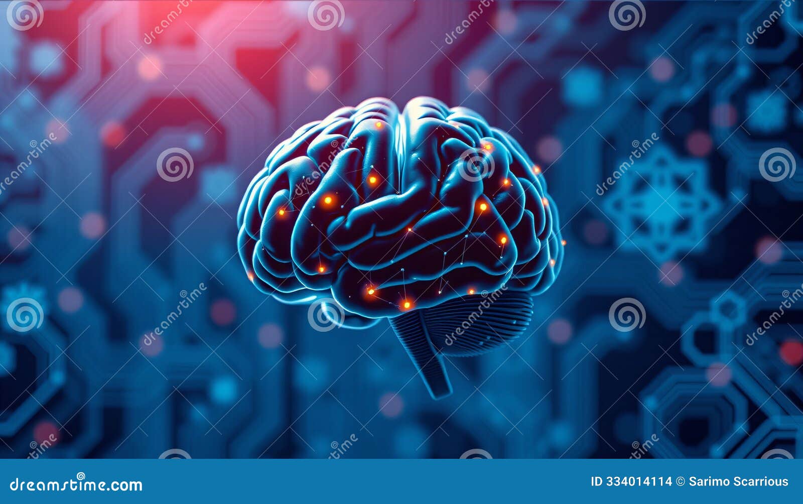 Thought Process Brain, CPU, AI Integration Stock Illustration ...