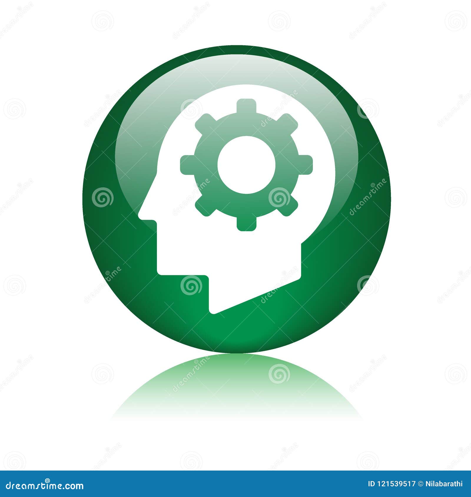 Mind setting gear icon stock vector. Illustration of computer - 121539517