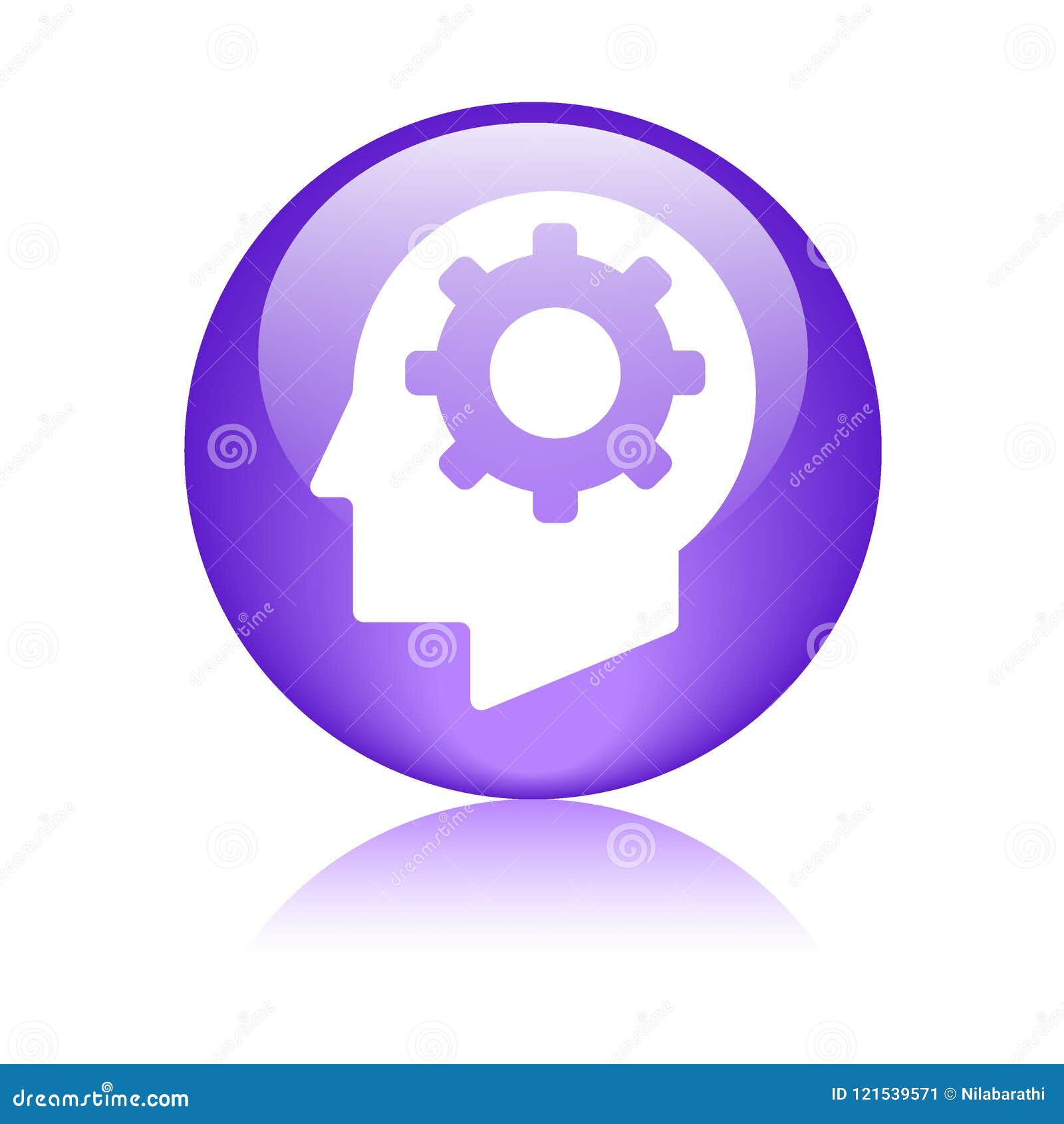 Mind setting gear icon stock vector. Illustration of brain - 121539571
