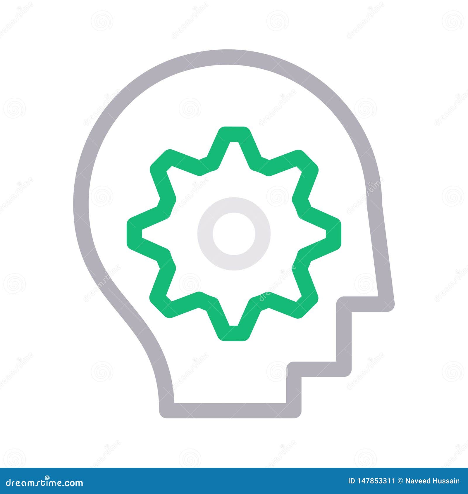 Mind Setting Thin Color Line Icon Stock Illustration - Illustration of ...