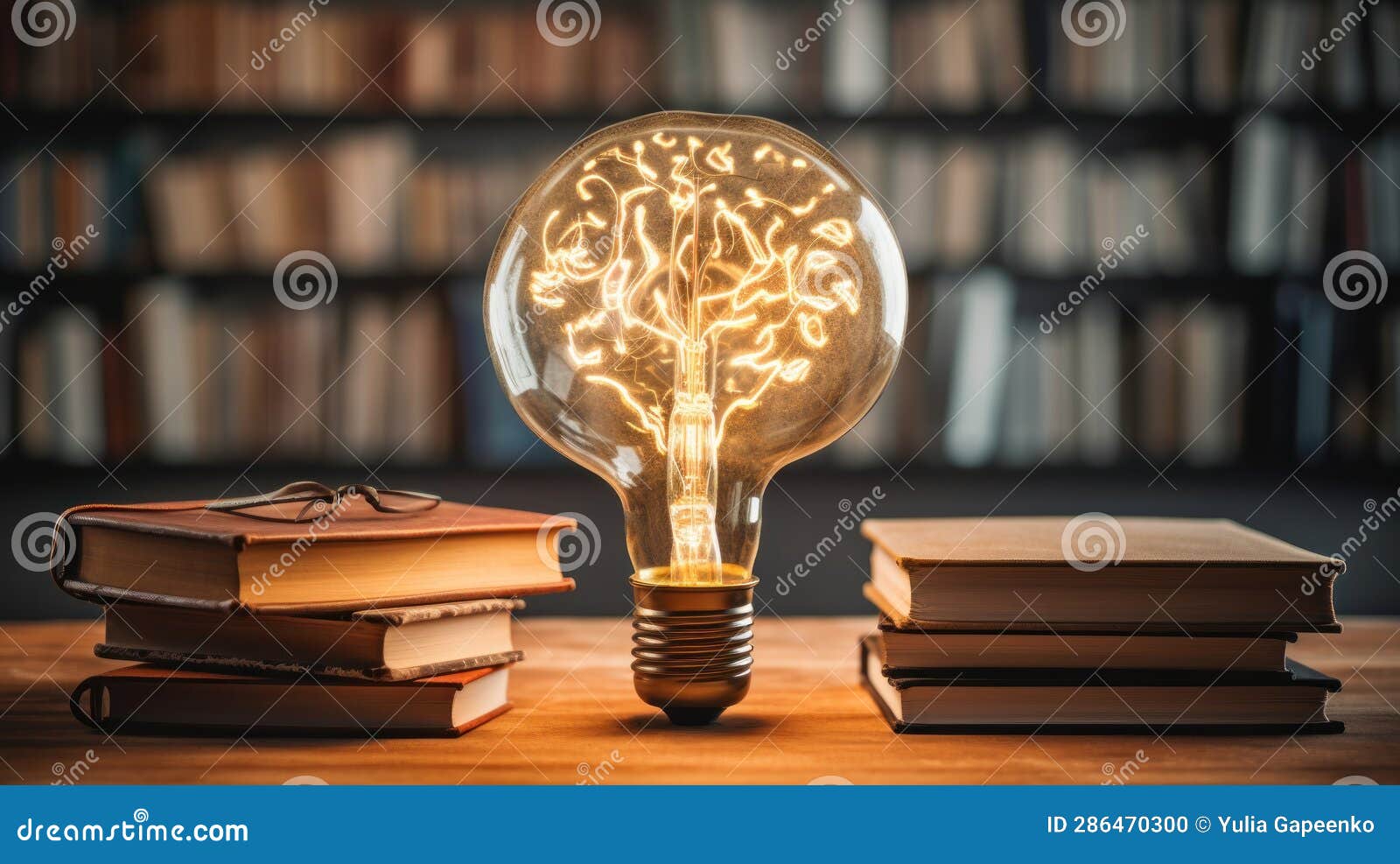 Mind with Stack of Books. Illustration AI Generative Stock Illustration ...