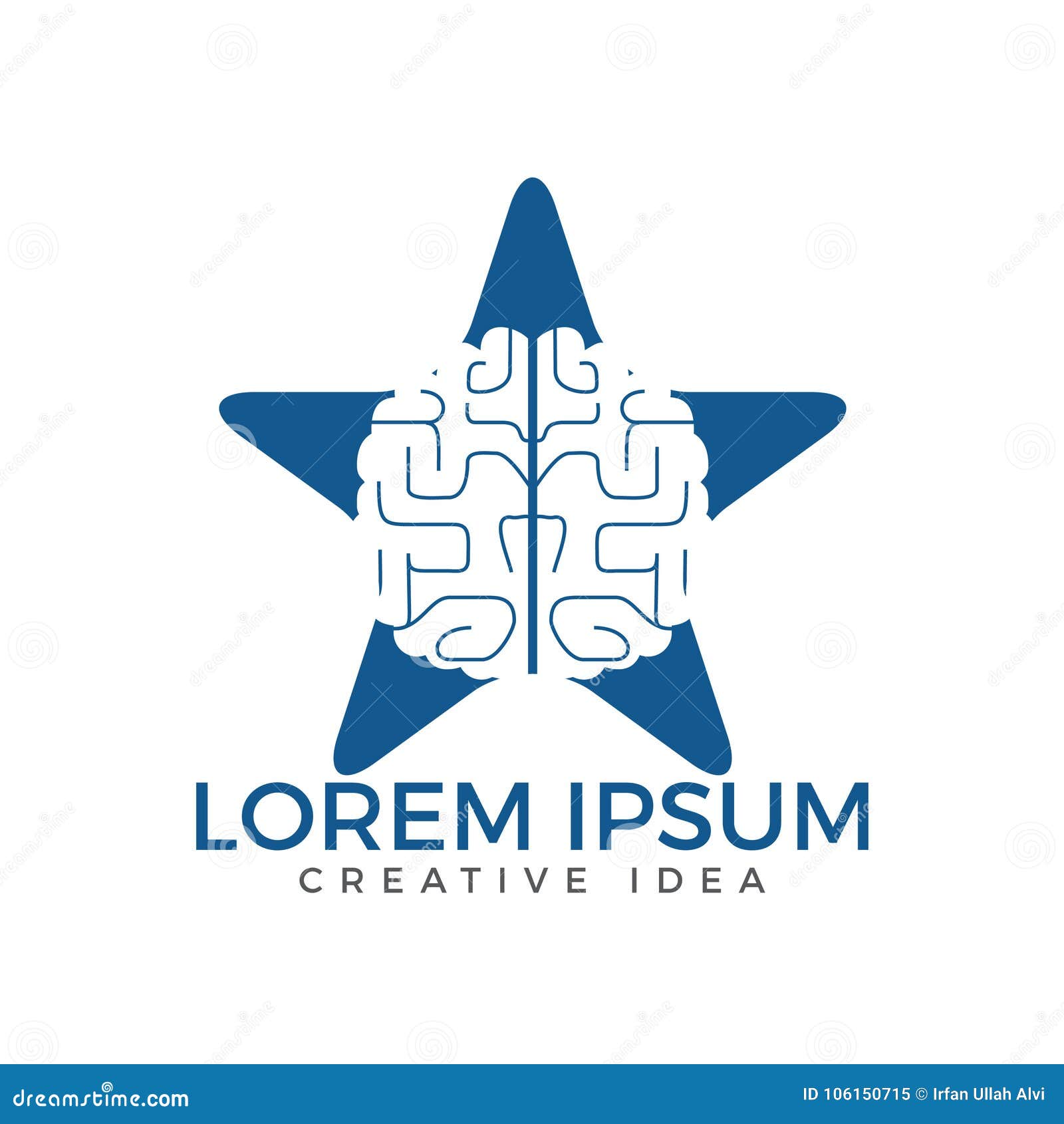 Mind Star Logo Design. Brain Star Icon. Stock Vector - Illustration of ...