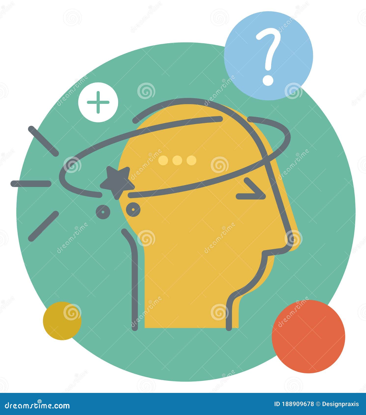 Mind State - Confusion - Icon Stock Vector - Illustration of physical ...