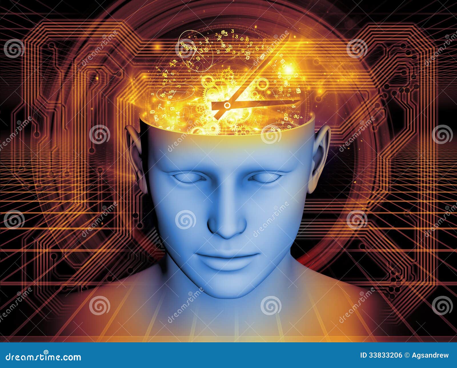 Mind Technologies stock illustration. Illustration of head - 33833206