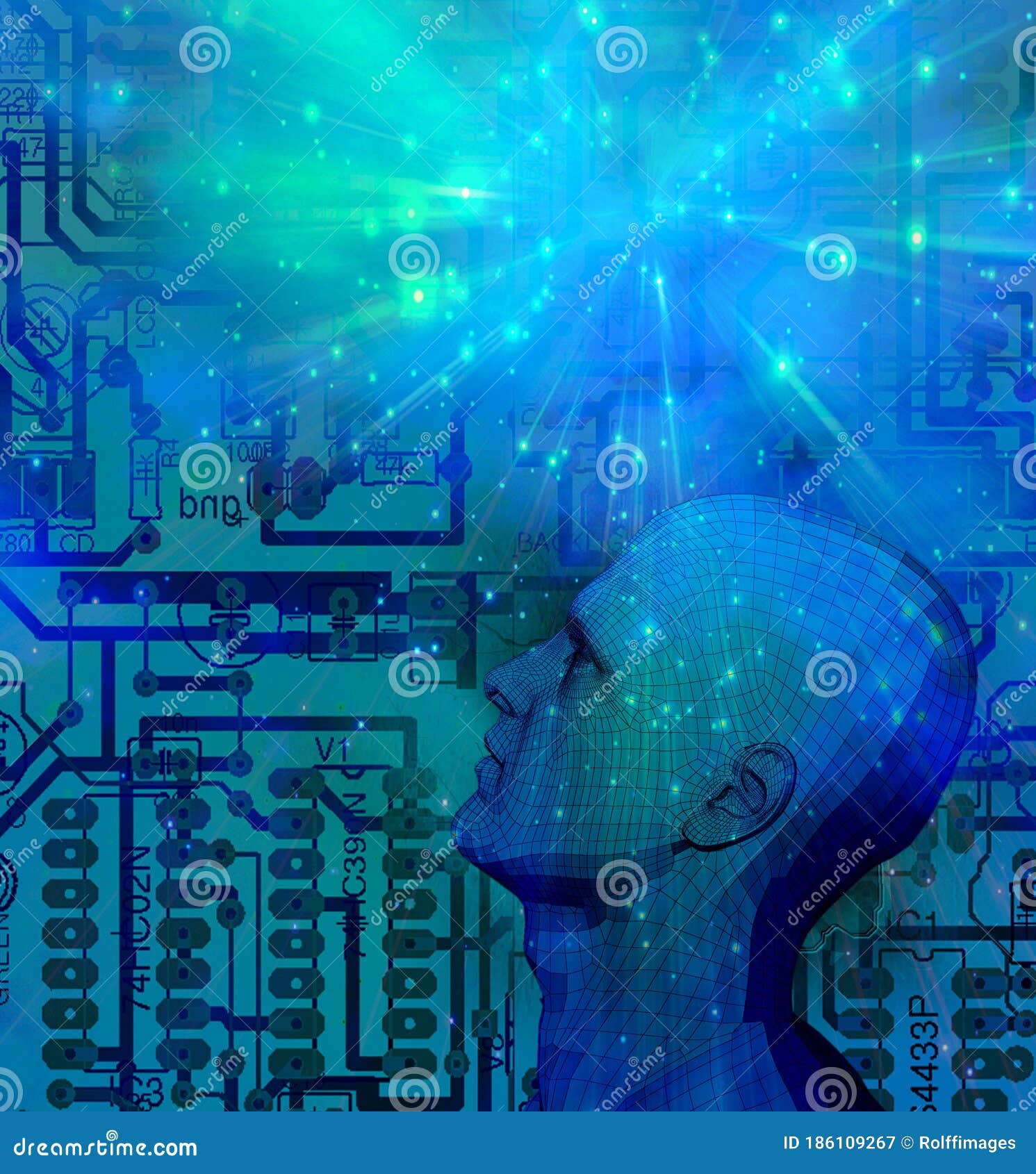 Mind Technology stock illustration. Illustration of angelic - 186109267