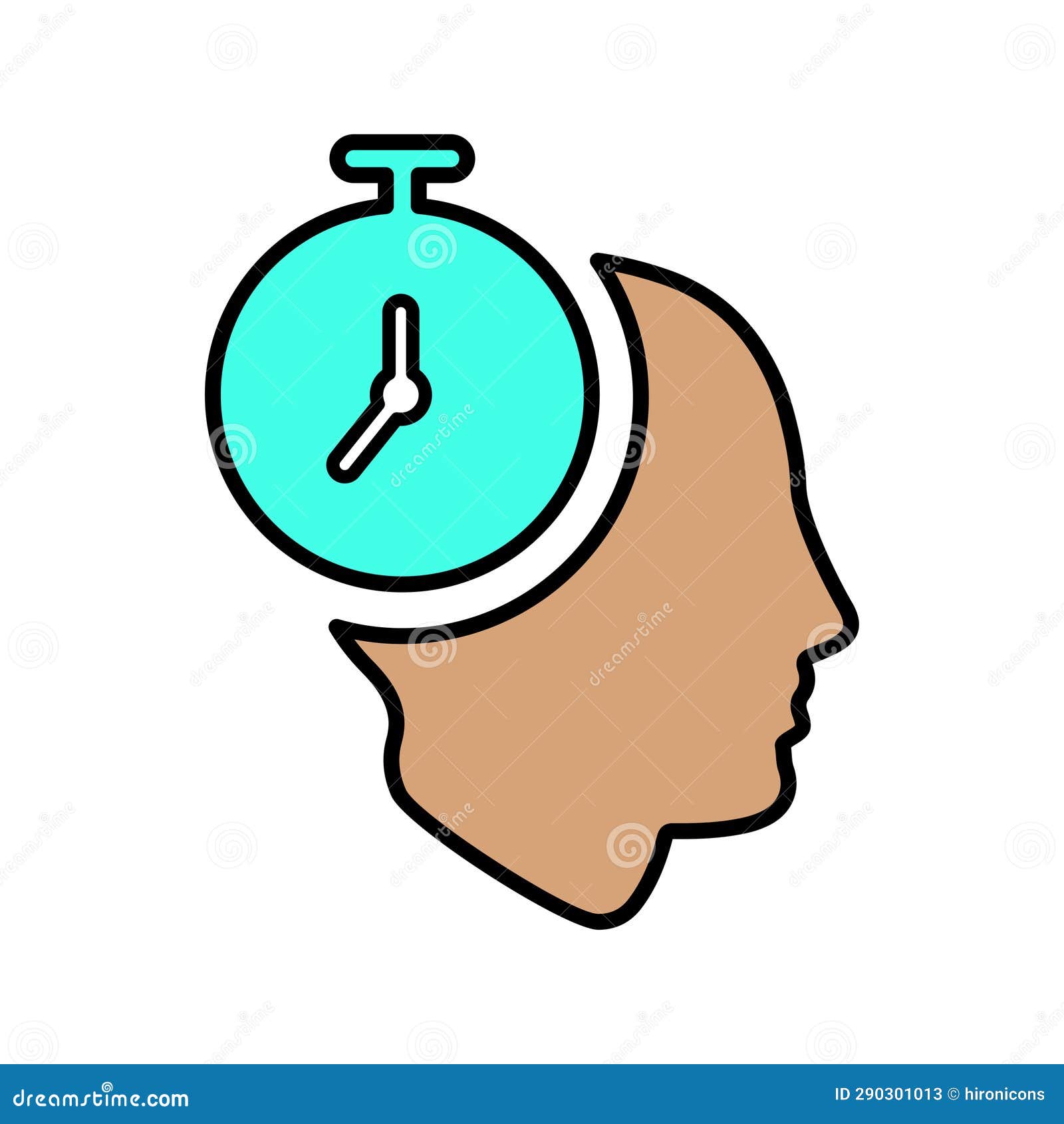 Mind Timer icon stock illustration. Illustration of profile - 290301013
