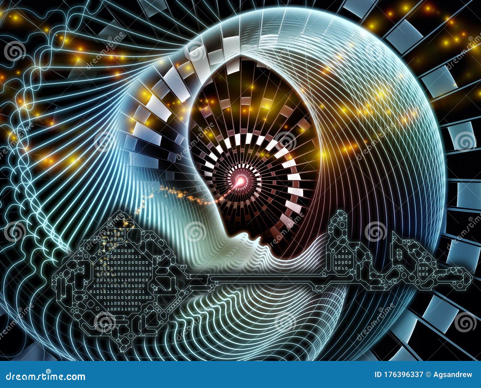 Mind Trails stock illustration. Illustration of technology - 176396337