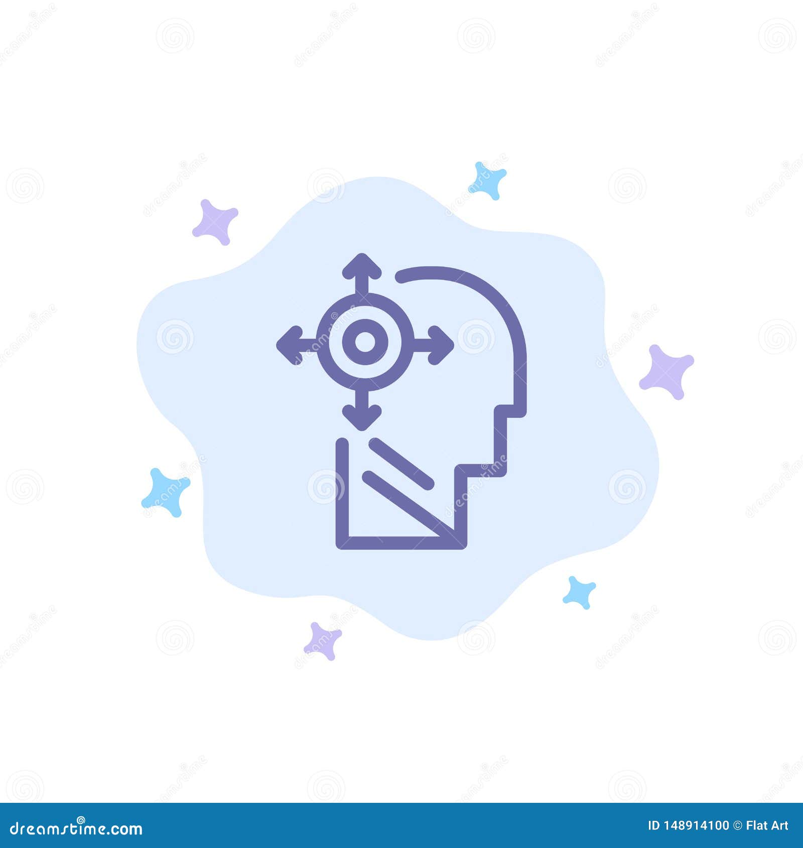 Mind, Transform, Yourself, Head Blue Icon on Abstract Cloud Background ...