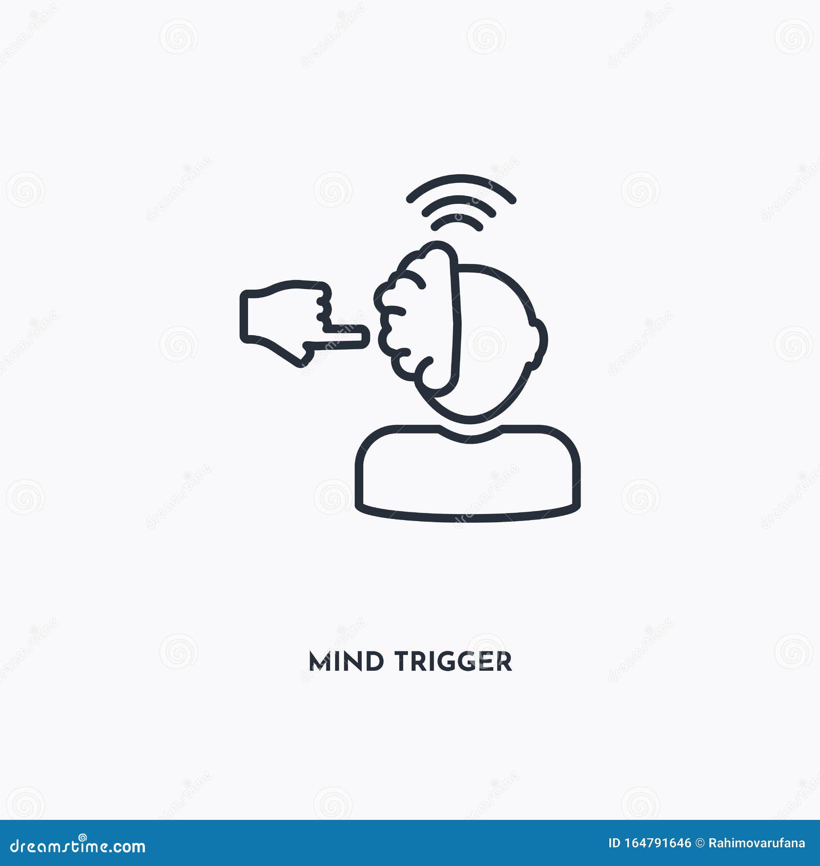 Mind Trigger Outline Icon. Simple Linear Element Illustration. Isolated ...