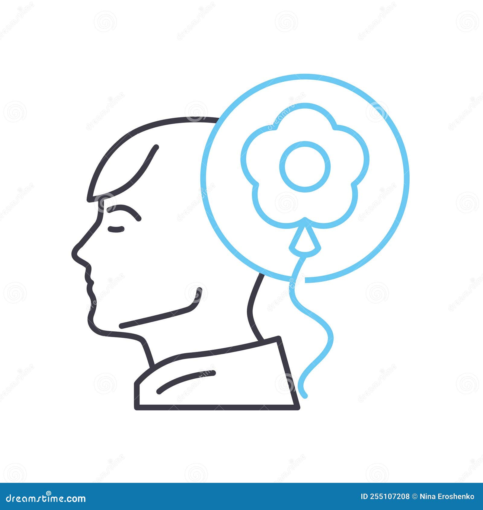 Mind Unlock Line Icon, Outline Symbol, Vector Illustration, Concept ...