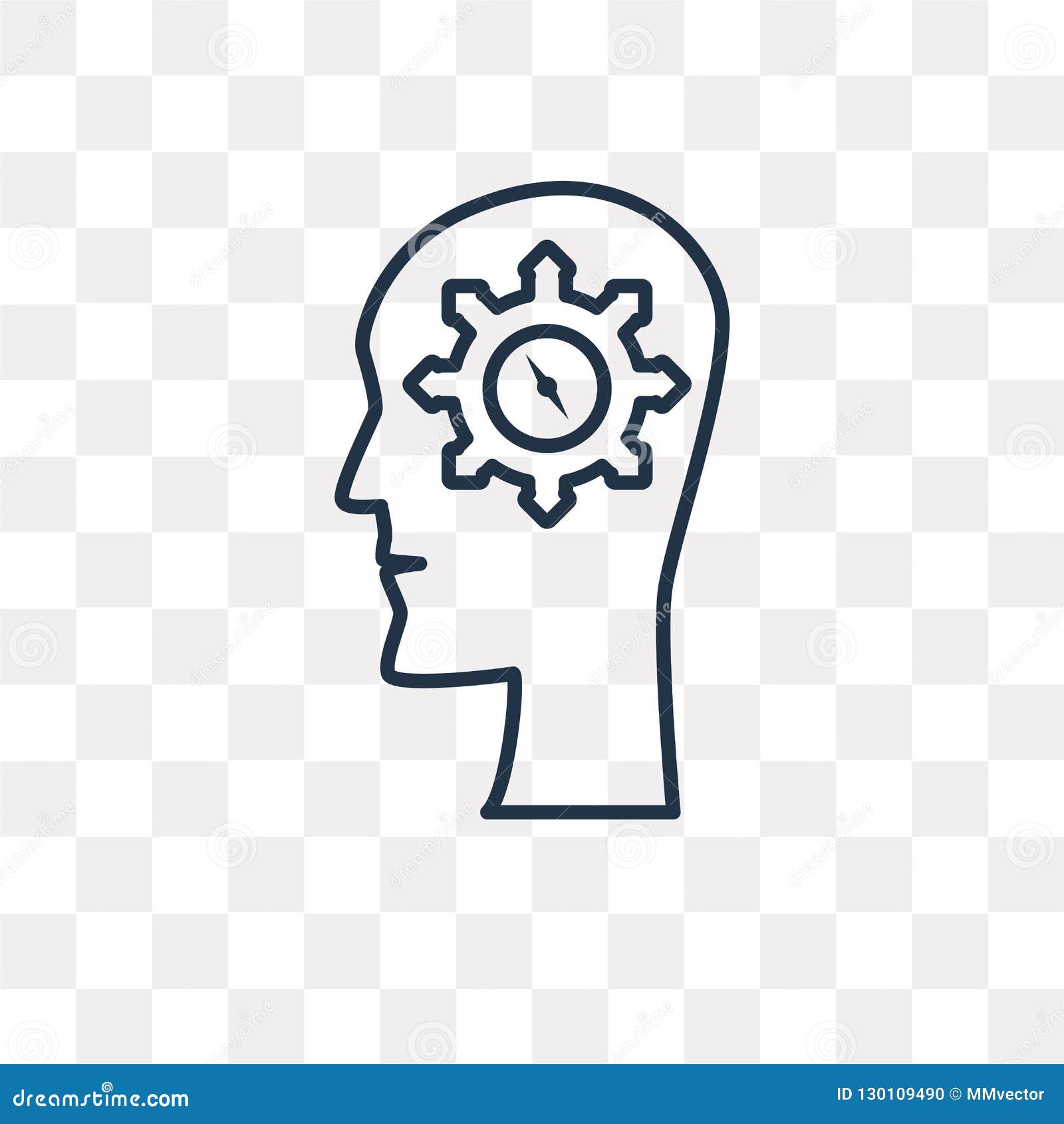 Mind Vector Icon Isolated on Transparent Background, Linear Mind Stock ...