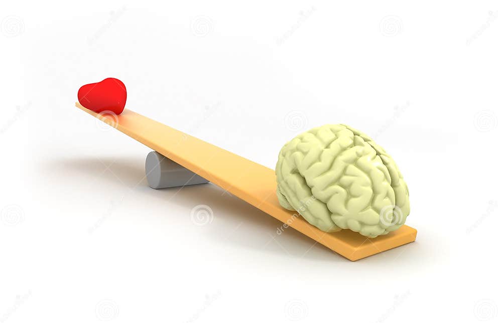 Mind vs Heart stock illustration. Illustration of white - 28491786
