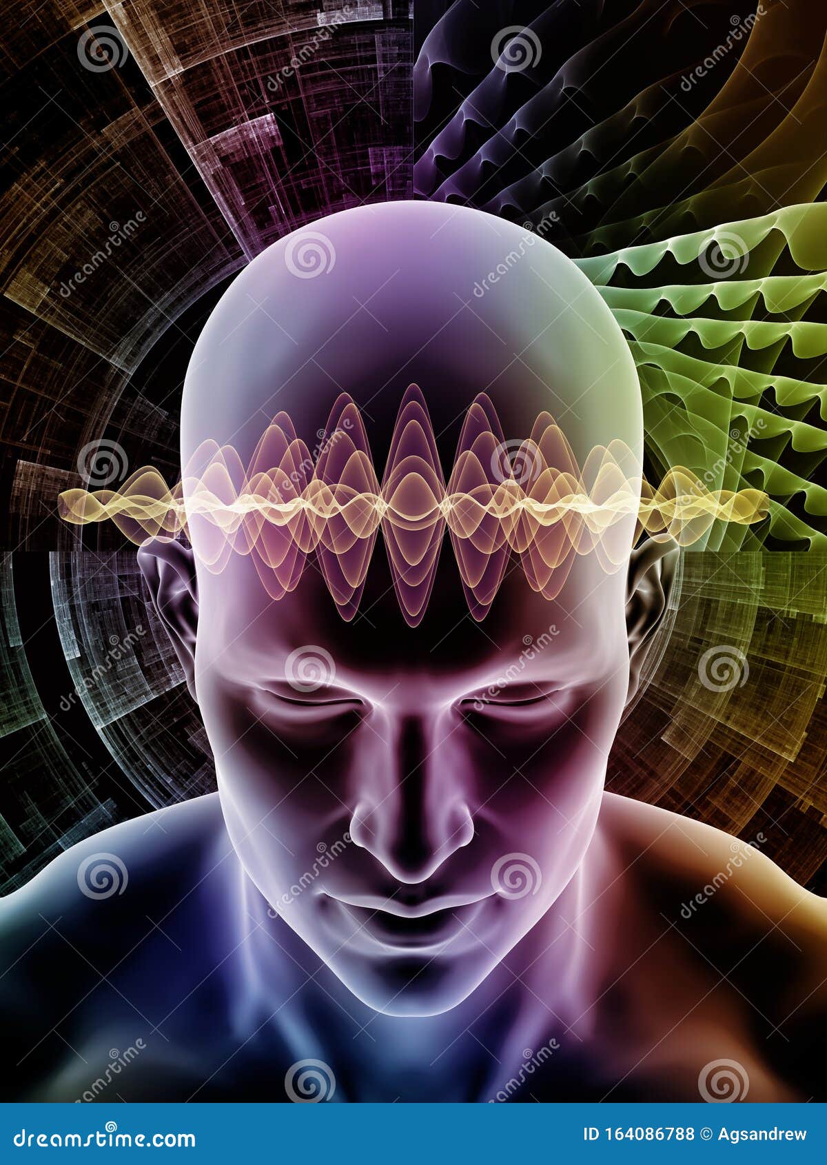 Mind Waves stock illustration. Illustration of intellect - 164086788