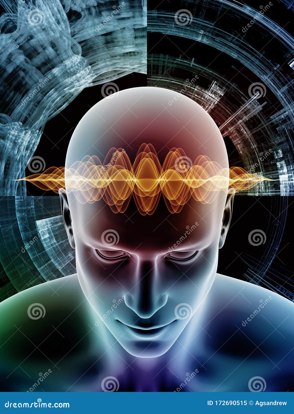 Mind Waves stock illustration. Illustration of motion - 172690515