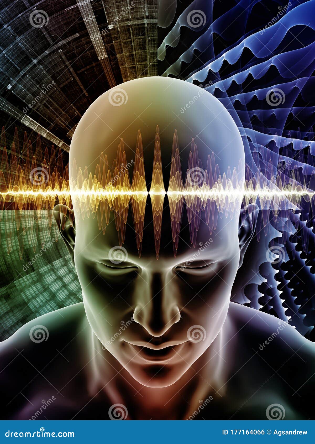 Mind Waves stock illustration. Illustration of intellect - 177164066