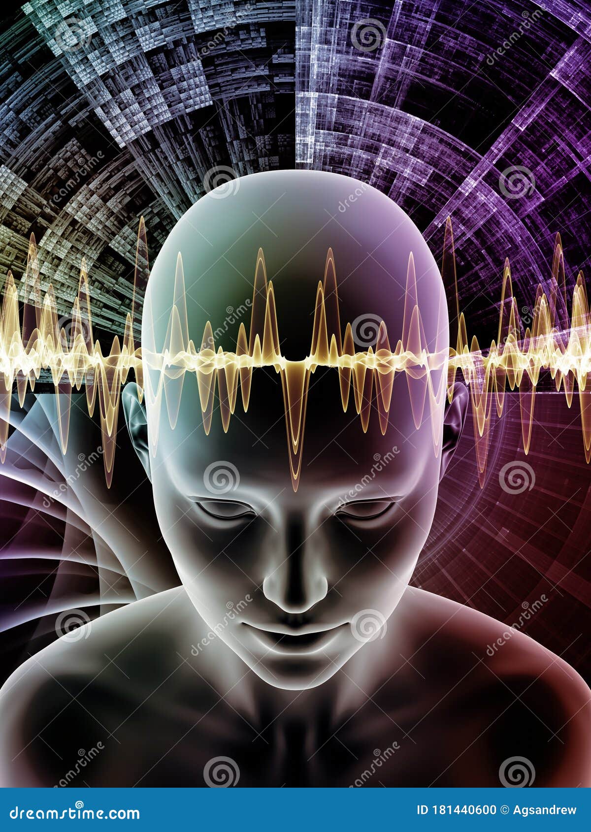 Mind Waves stock illustration. Illustration of stream - 181440600