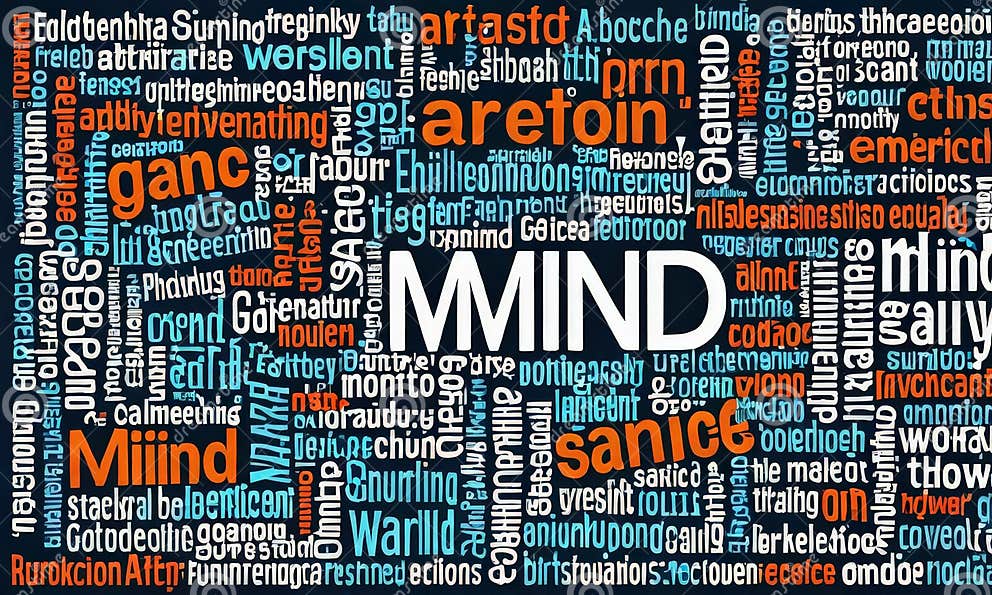 Mind word cloud background stock illustration. Illustration of shades ...
