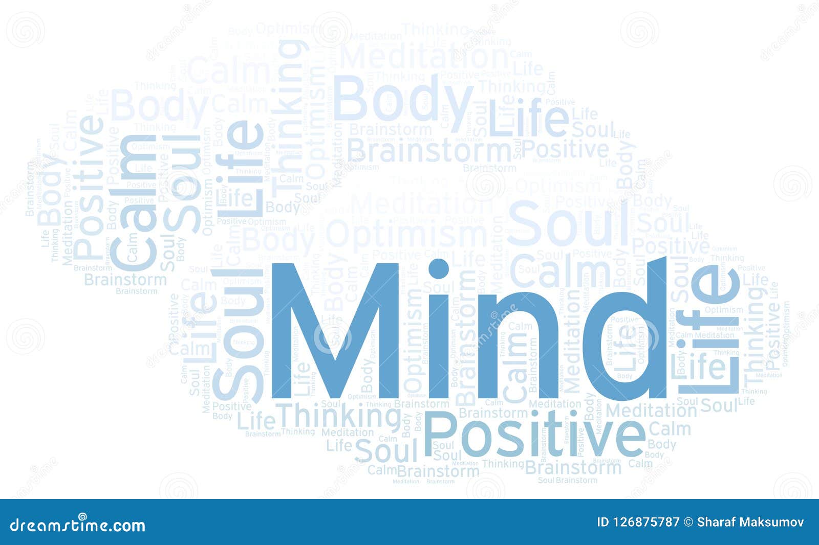 Mind word cloud. stock illustration. Illustration of body - 126875787