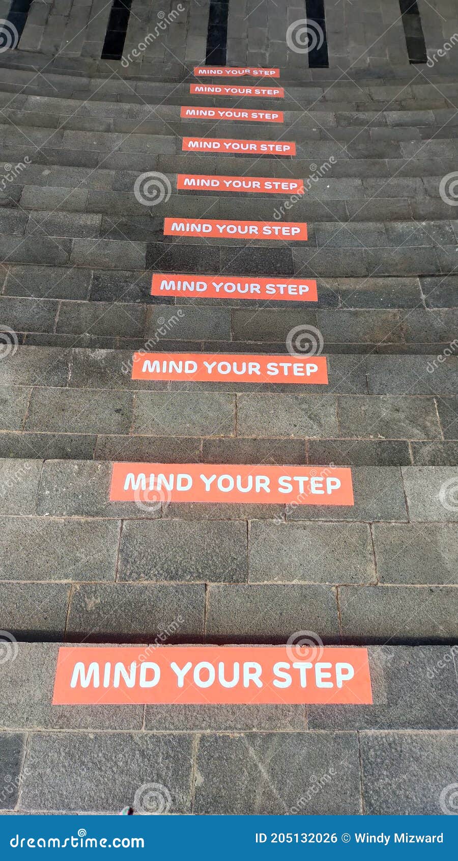 Mind Your Step Sign on the Stairs Stock Photo - Image of signs, step ...