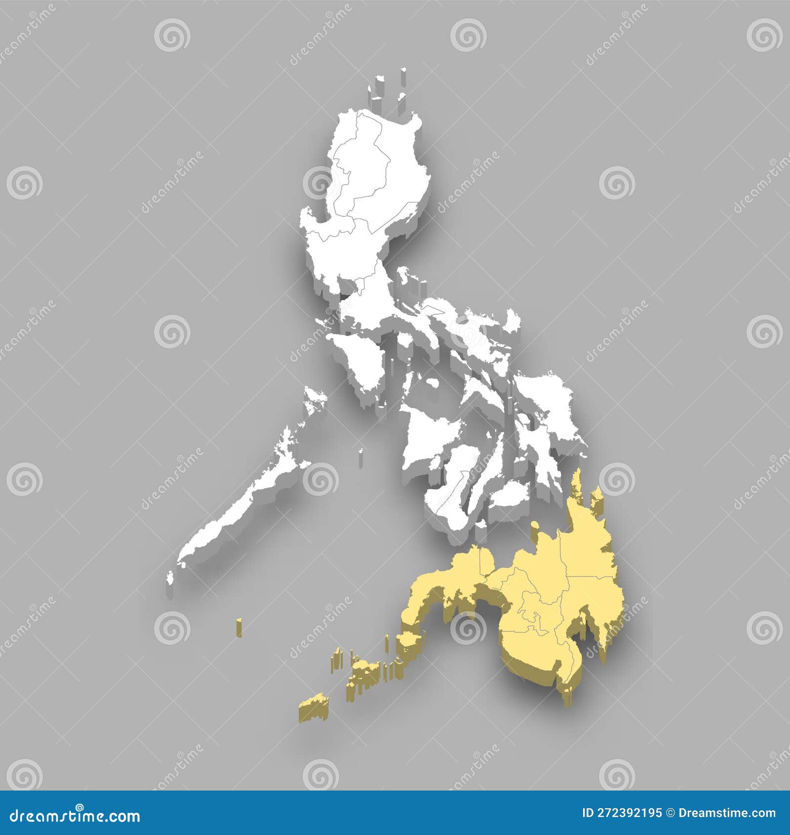 Mindanao Region Location within Philippines Map Stock Vector ...