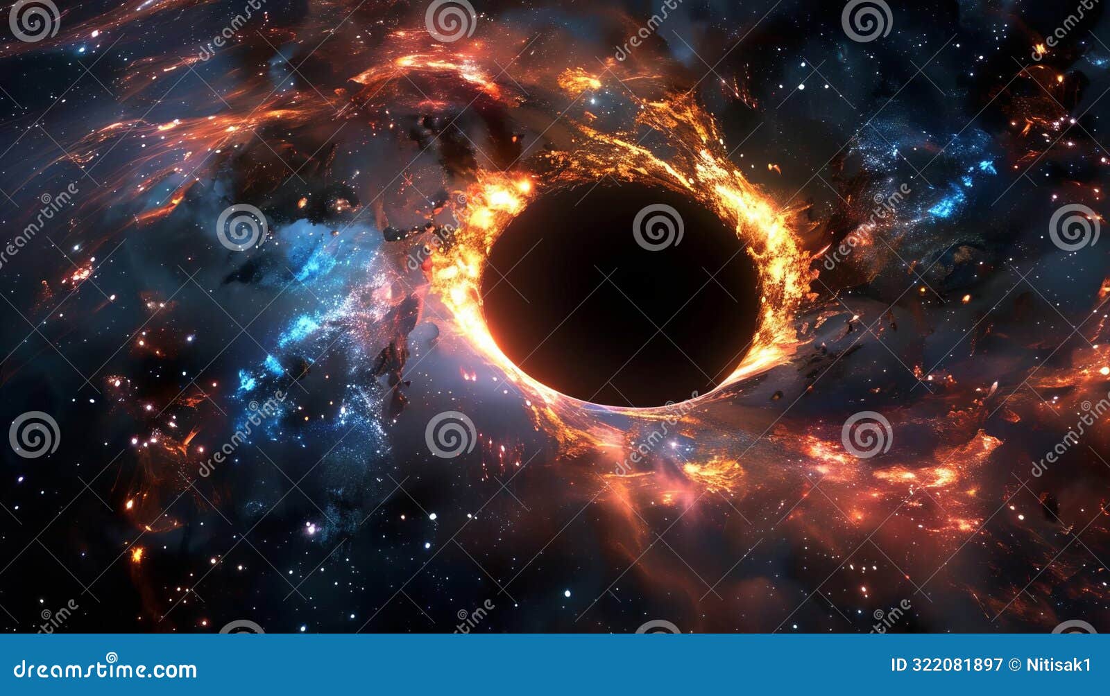 94 Mindbending 3D Cartoon Cosmic Phenomenon of a Black Hole Devouring ...