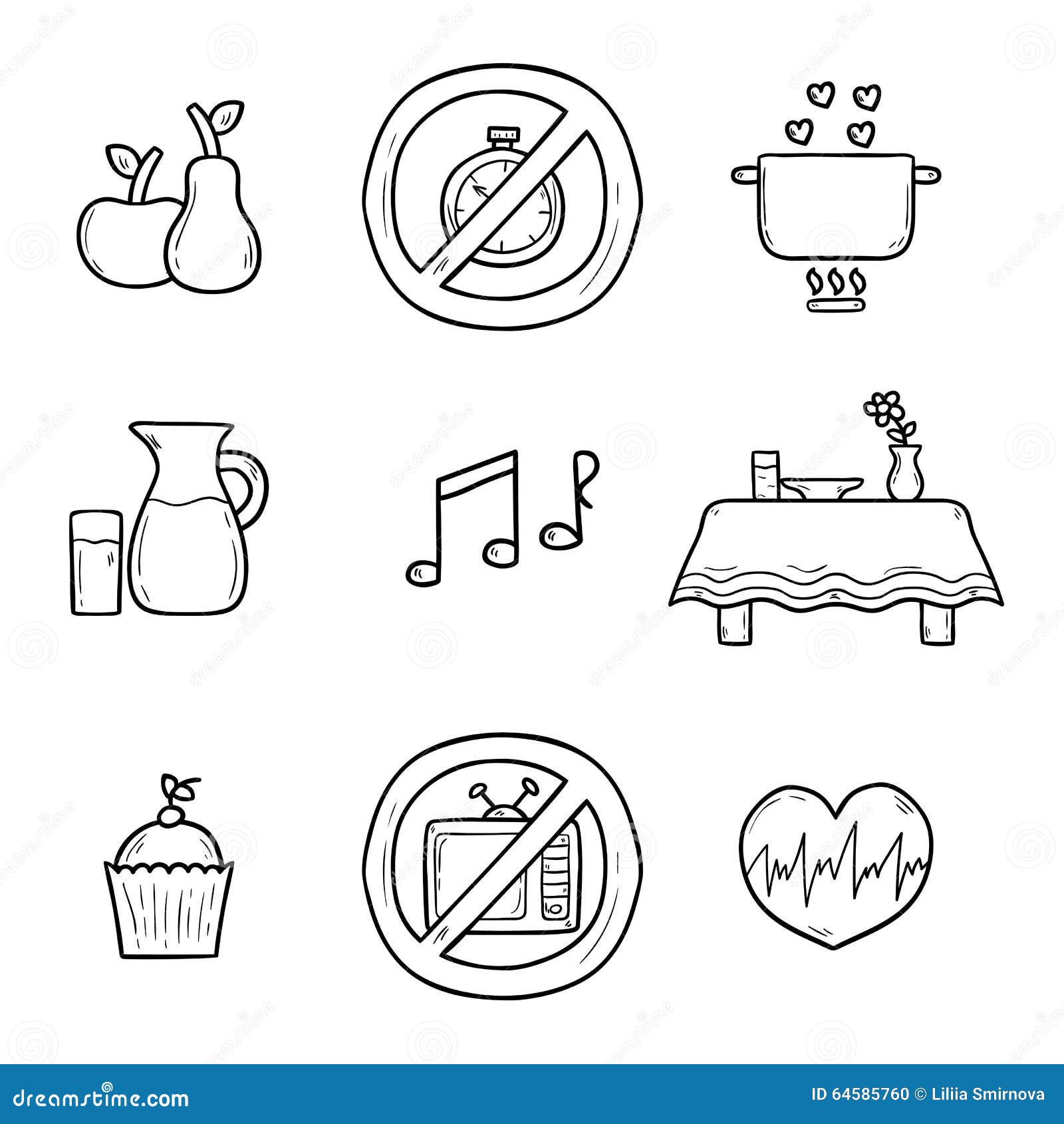 Mindful eating rules stock vector. Illustration of lifestyle - 64585760