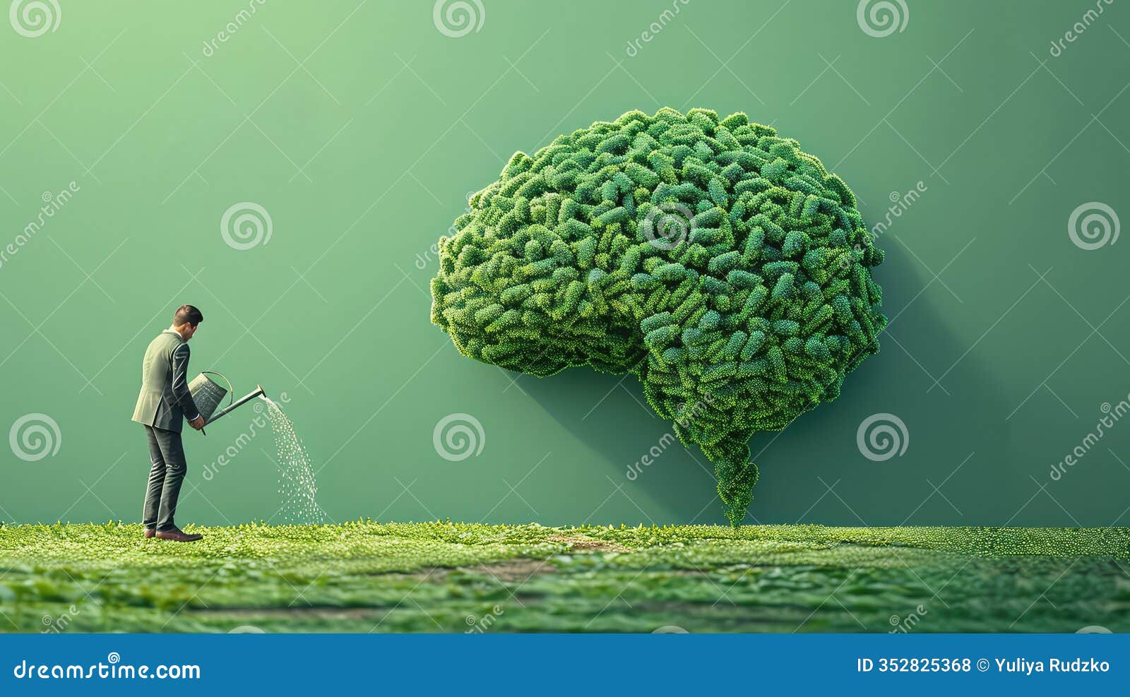 Mindful Growth: Nurturing the Brain-Shaped Plant Stock Photo - Image of ...