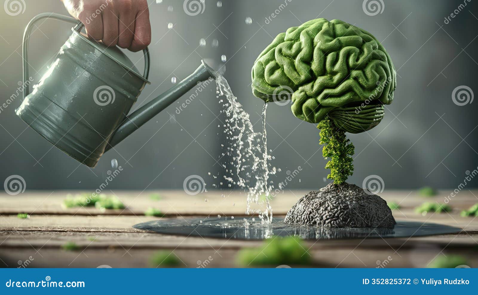 Mindful Growth: Nurturing the Brain-Shaped Plant Stock Photo - Image of ...