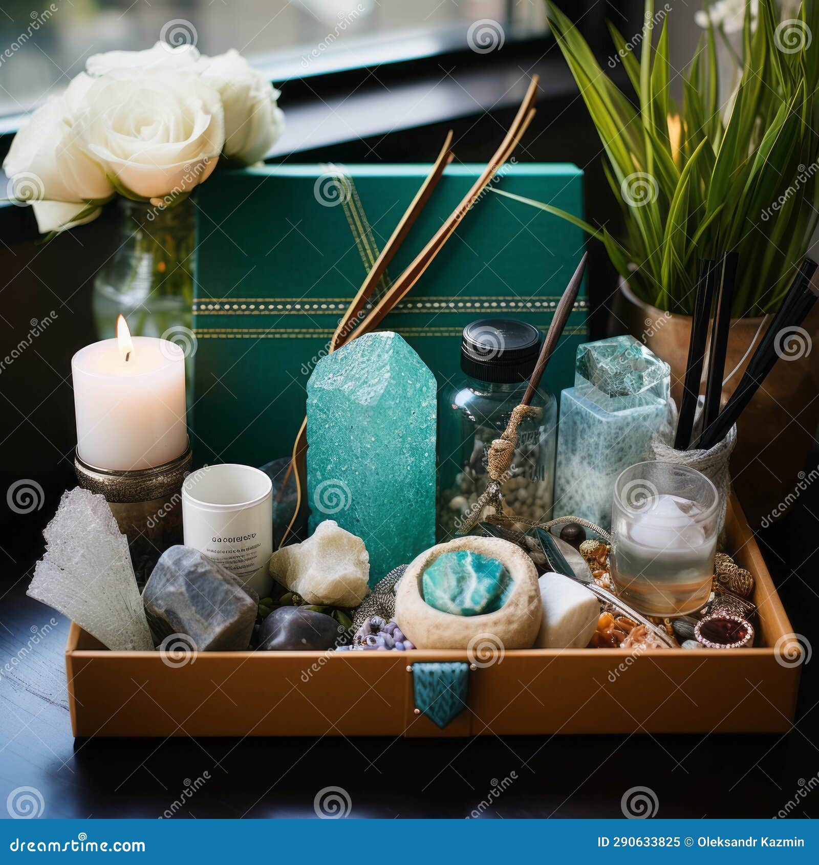 Mindful Mastery Box Crystals Herbs Candle Essential Oils Stock ...