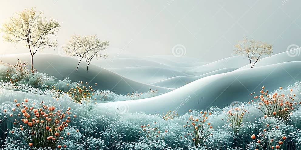 Mindful Oasis for Serene Reflection Stock Illustration - Illustration ...