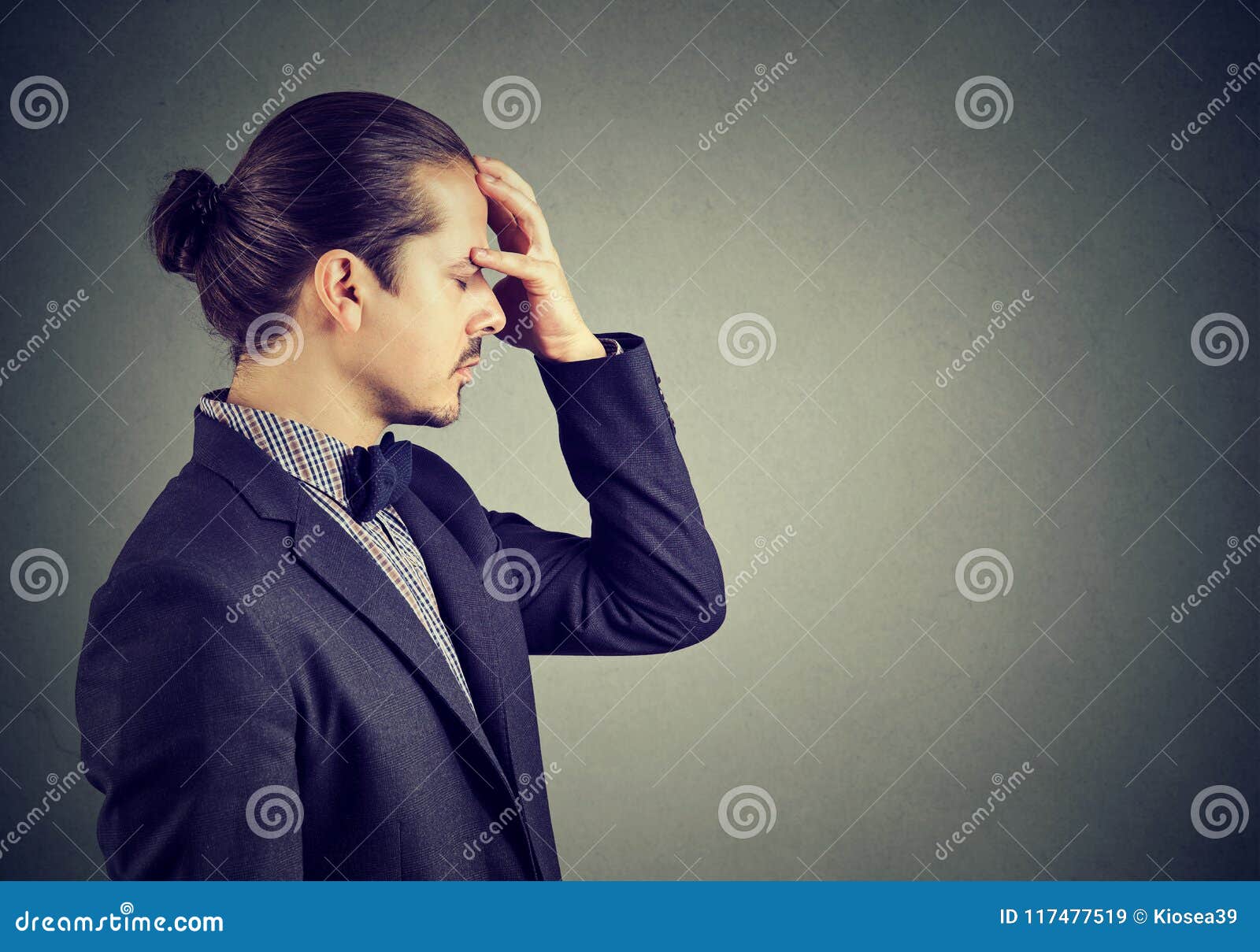 Mindful Preoccupied Man Solving Idea Problem Stock Image - Image of ...