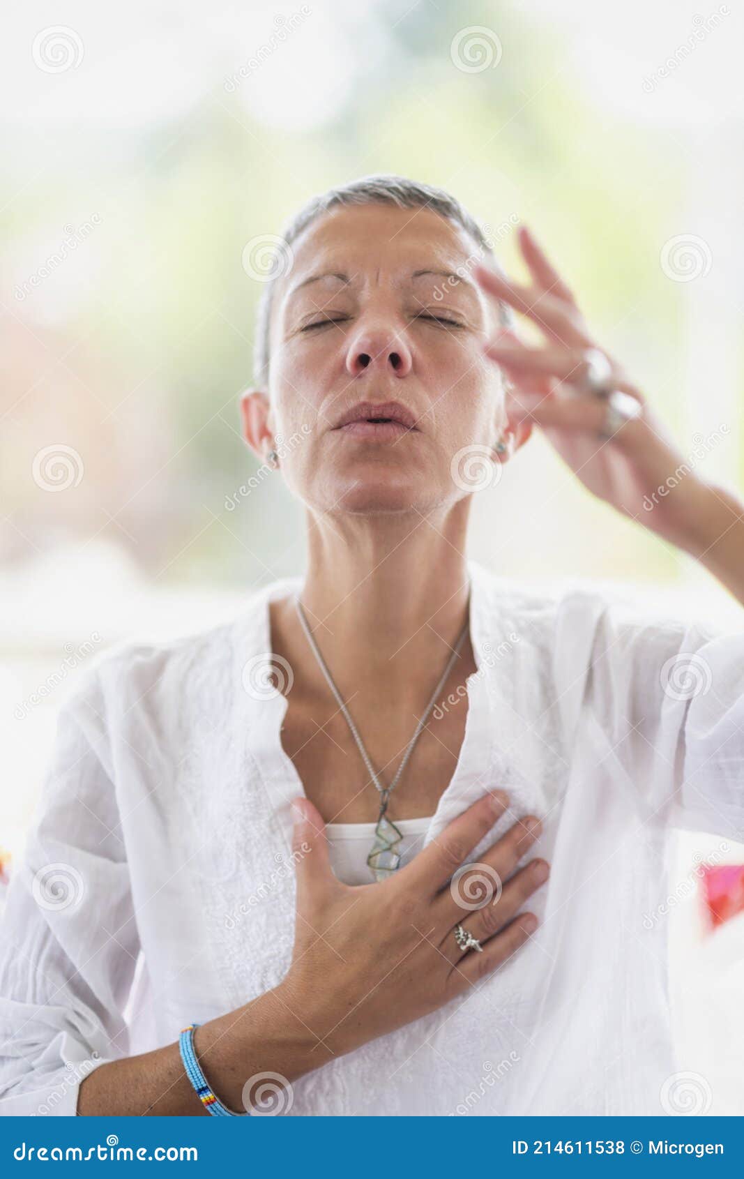Intuition Meditation Hand Gesture Stock Photo - Image of head ...