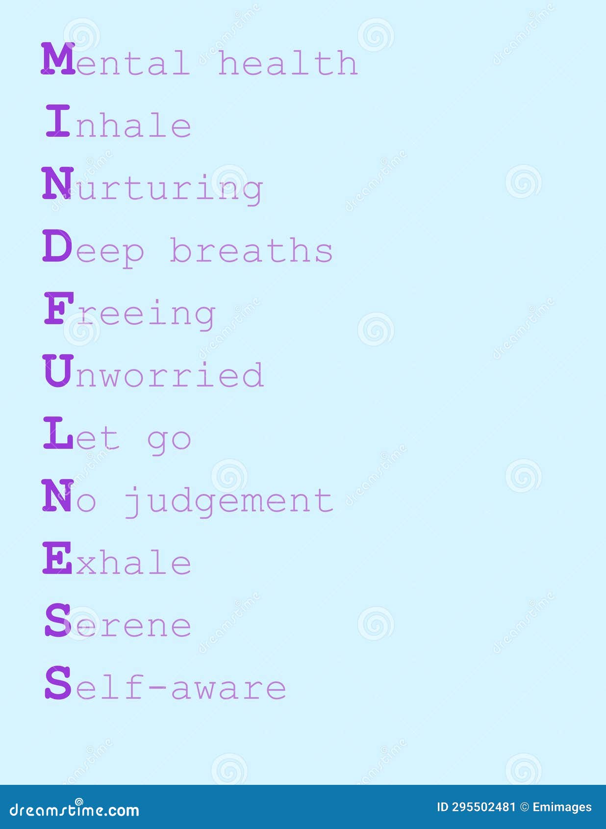 Mindfulness acrostic poem stock illustration. Illustration of ...