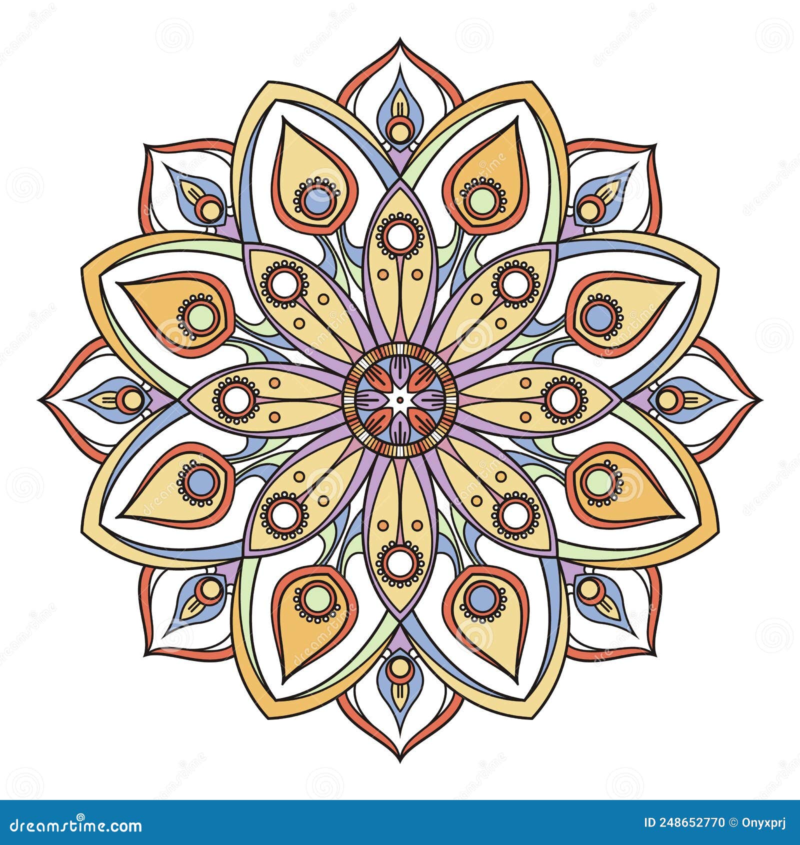 Mindfulness Circle. Ancient Indian Round Pattern Symbol Stock Vector ...