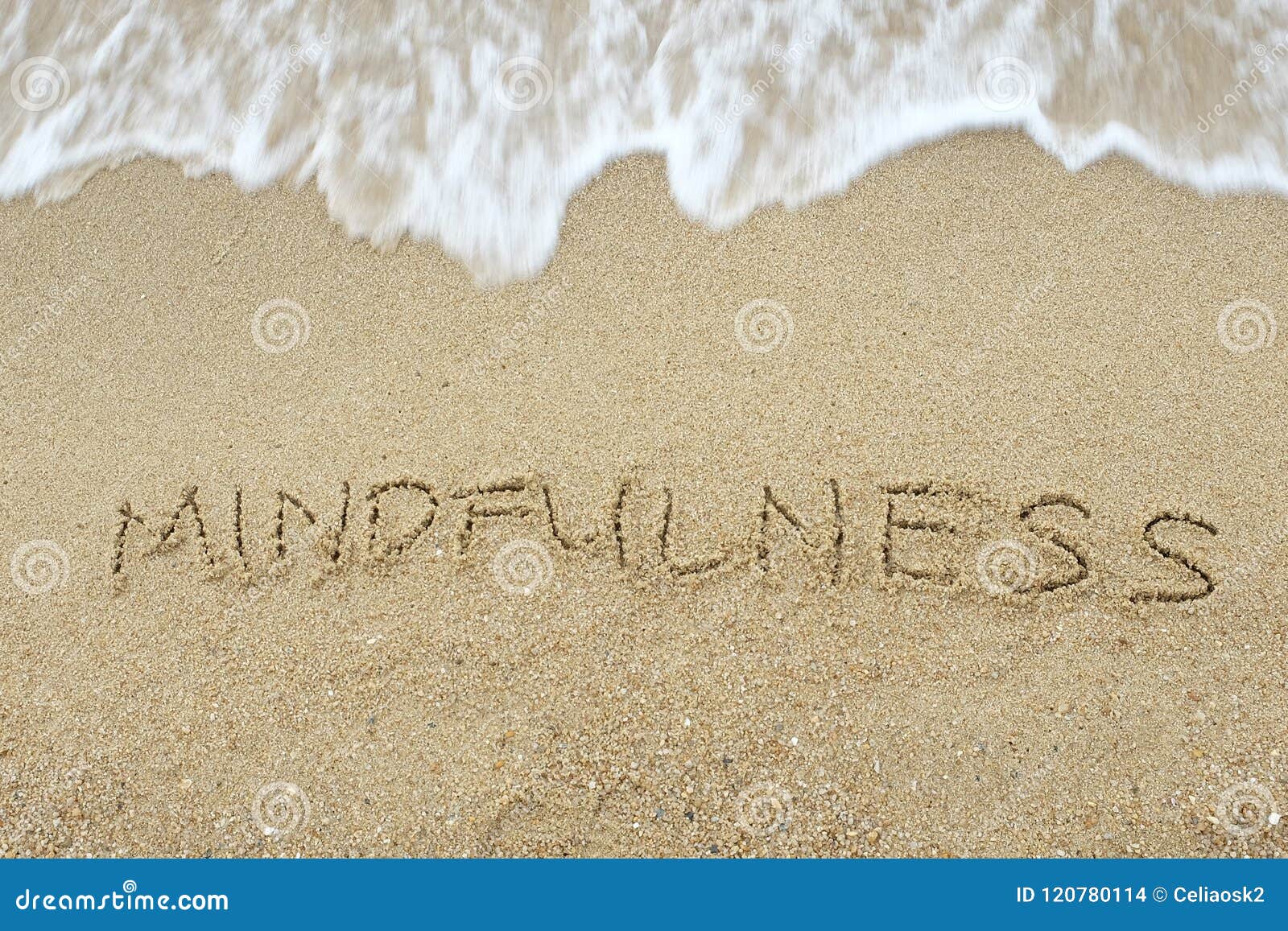 The Word Mindfulness Written on Sand Stock Photo - Image of depression ...