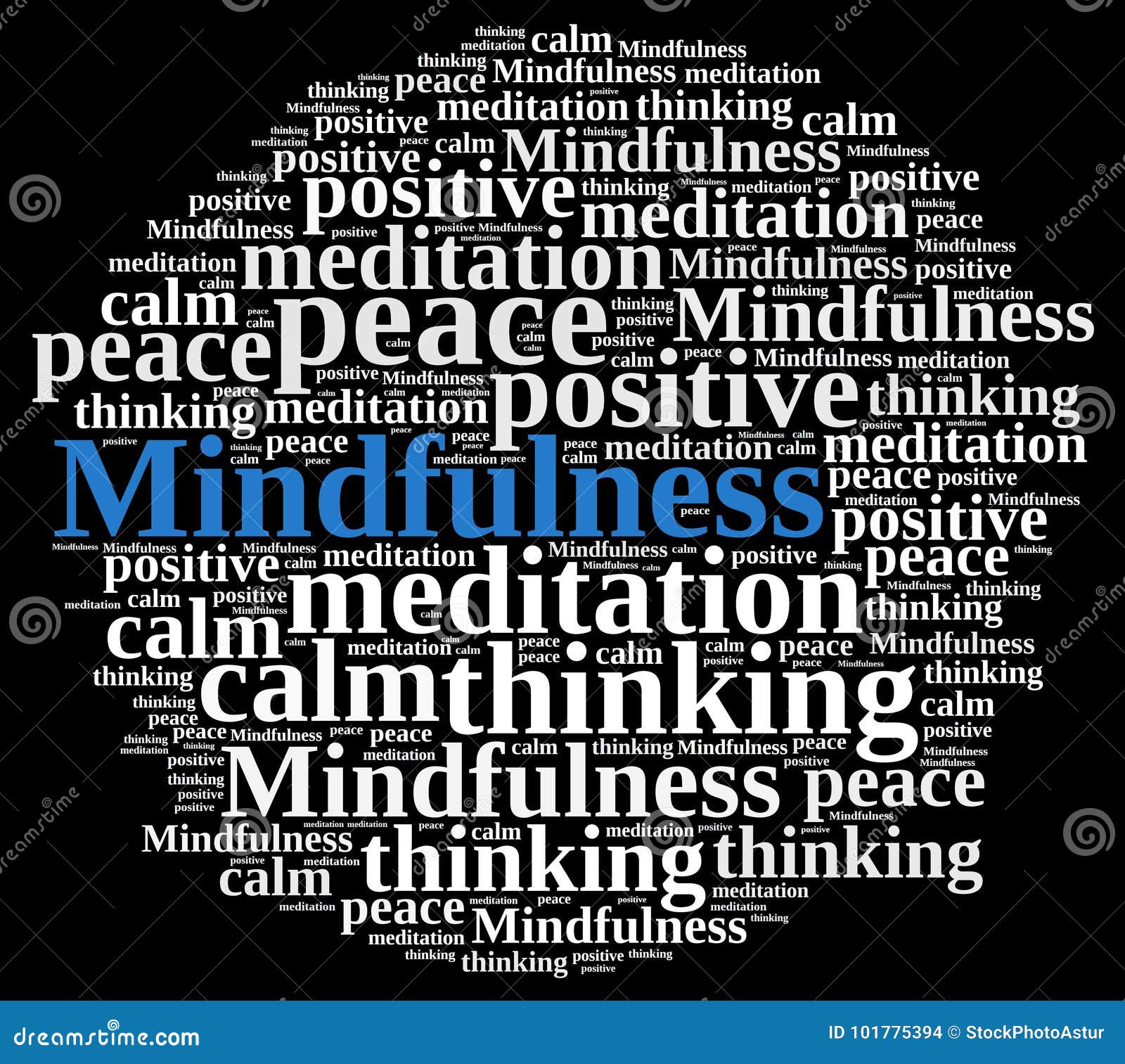 Mindfulness Concept Illustration with Word. Stock Illustration ...