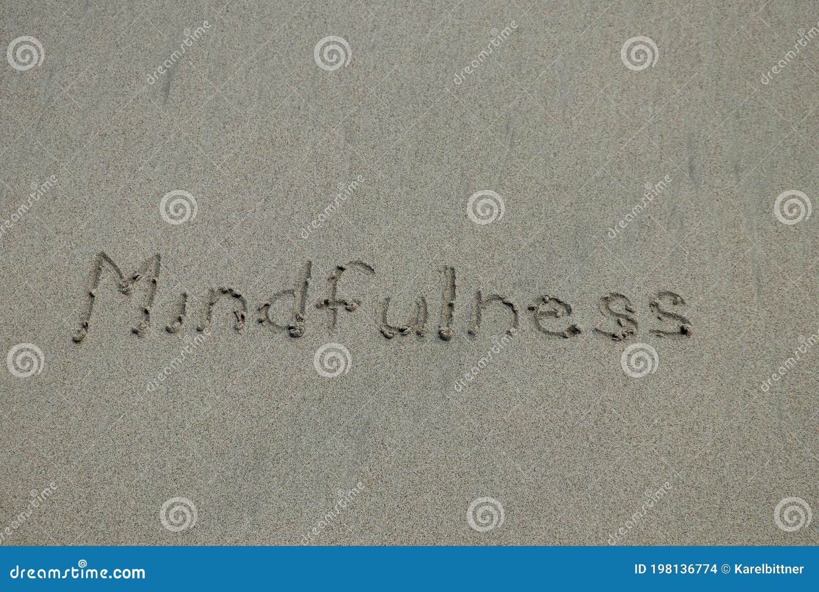 Mindfulness Concept, Mindful Living, Text Written on the Sand of Beach ...
