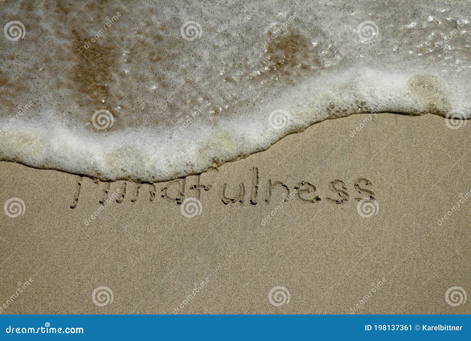 Mindfulness Concept, Mindful Living, Text Written on the Sand of Beach ...