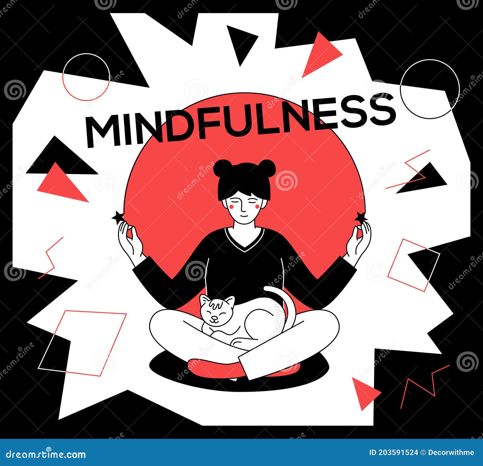 Mindfulness - Modern Vector Cartoon People Characters Illustration ...