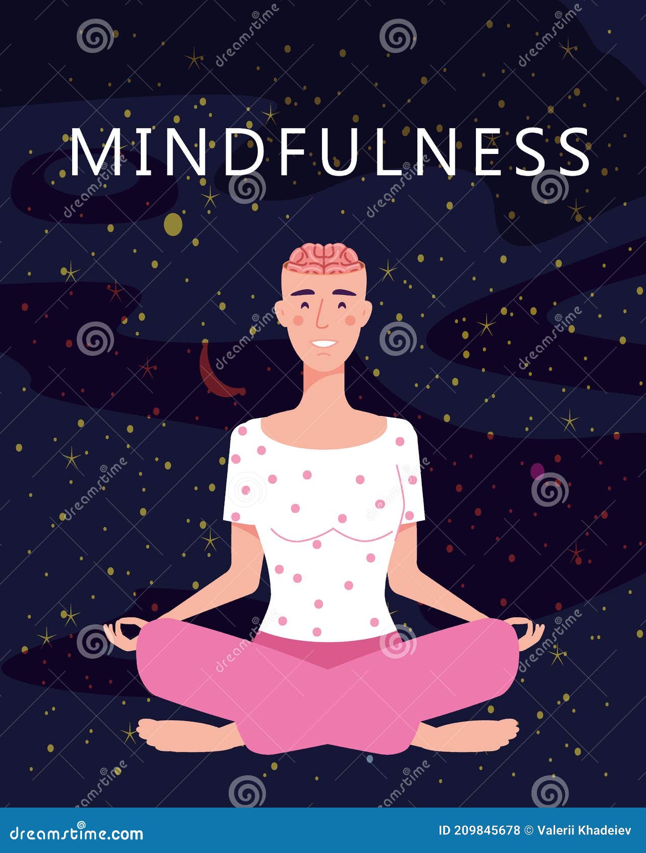 Mindfulness Concept Woman in Yoga Pose Meditation. Open Brain Mental ... Mindfulness Concept Woman in Yoga Pose Meditation. Open Brain Mental ...