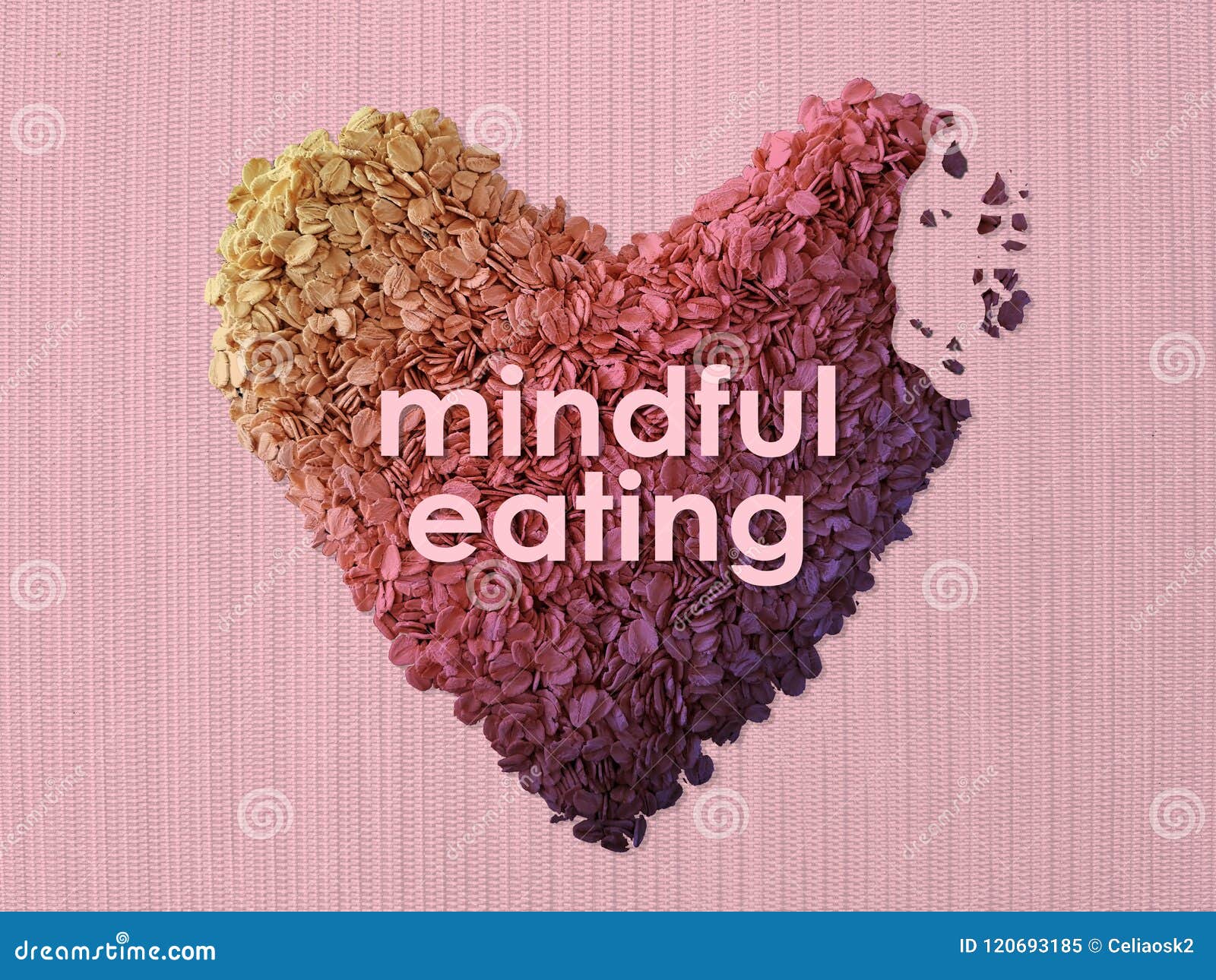 Mindfulness Eating Concept Using Oat Bite Stock Image - Image of loss ...