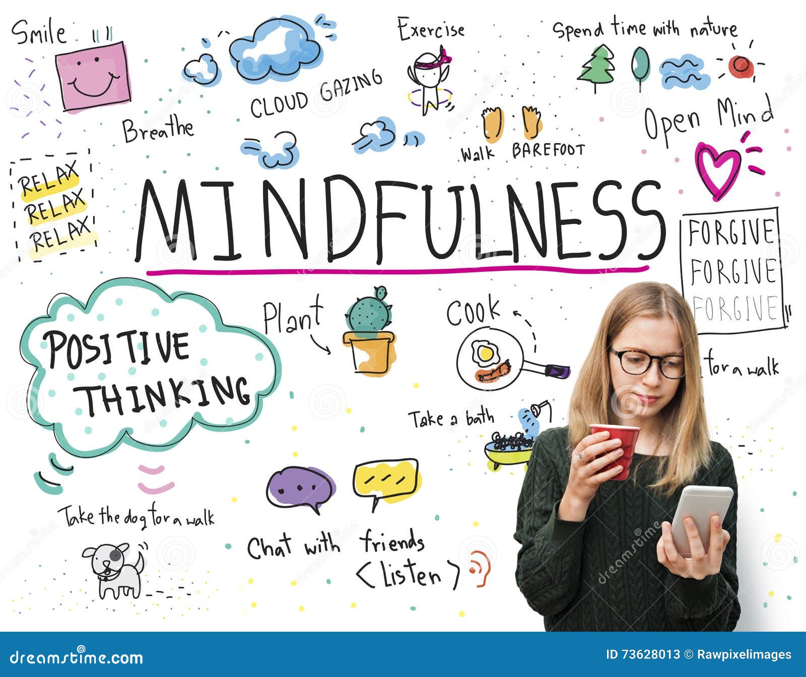 Mindfulness-Optimismus Entspannen Sich Harmony Concept Stockbild - Bild ...