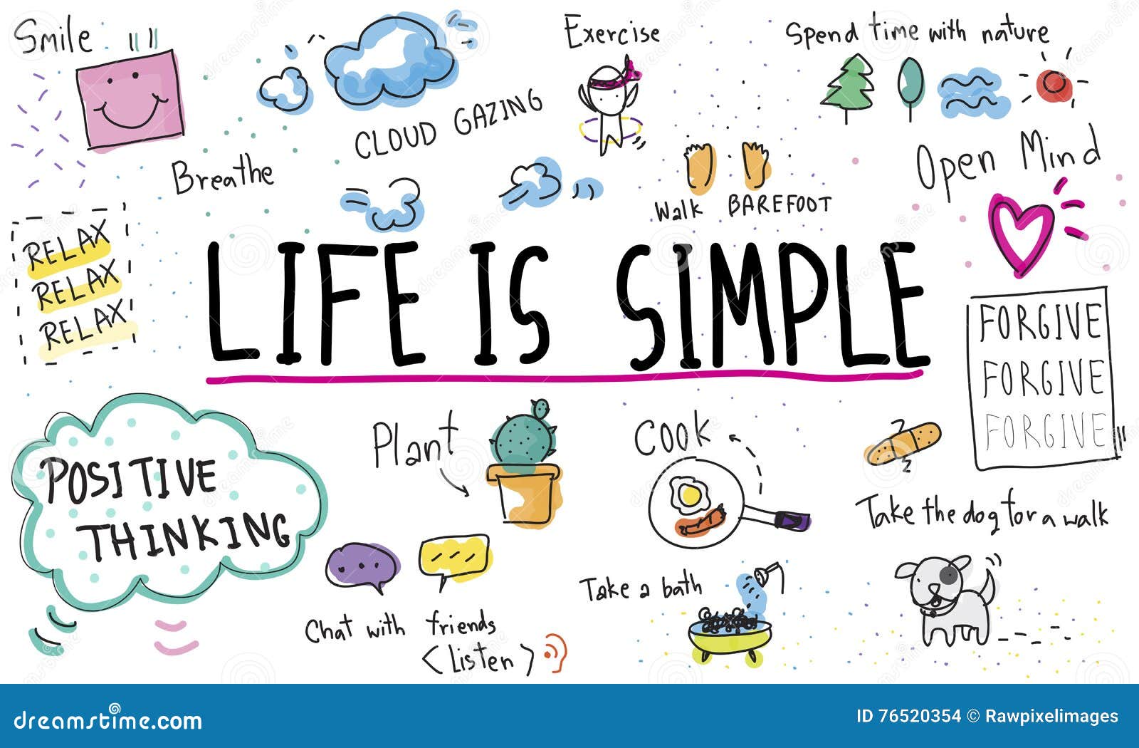 Mindfulness-Optimismus Entspannen Sich Harmony Concept Stock Abbildung ...