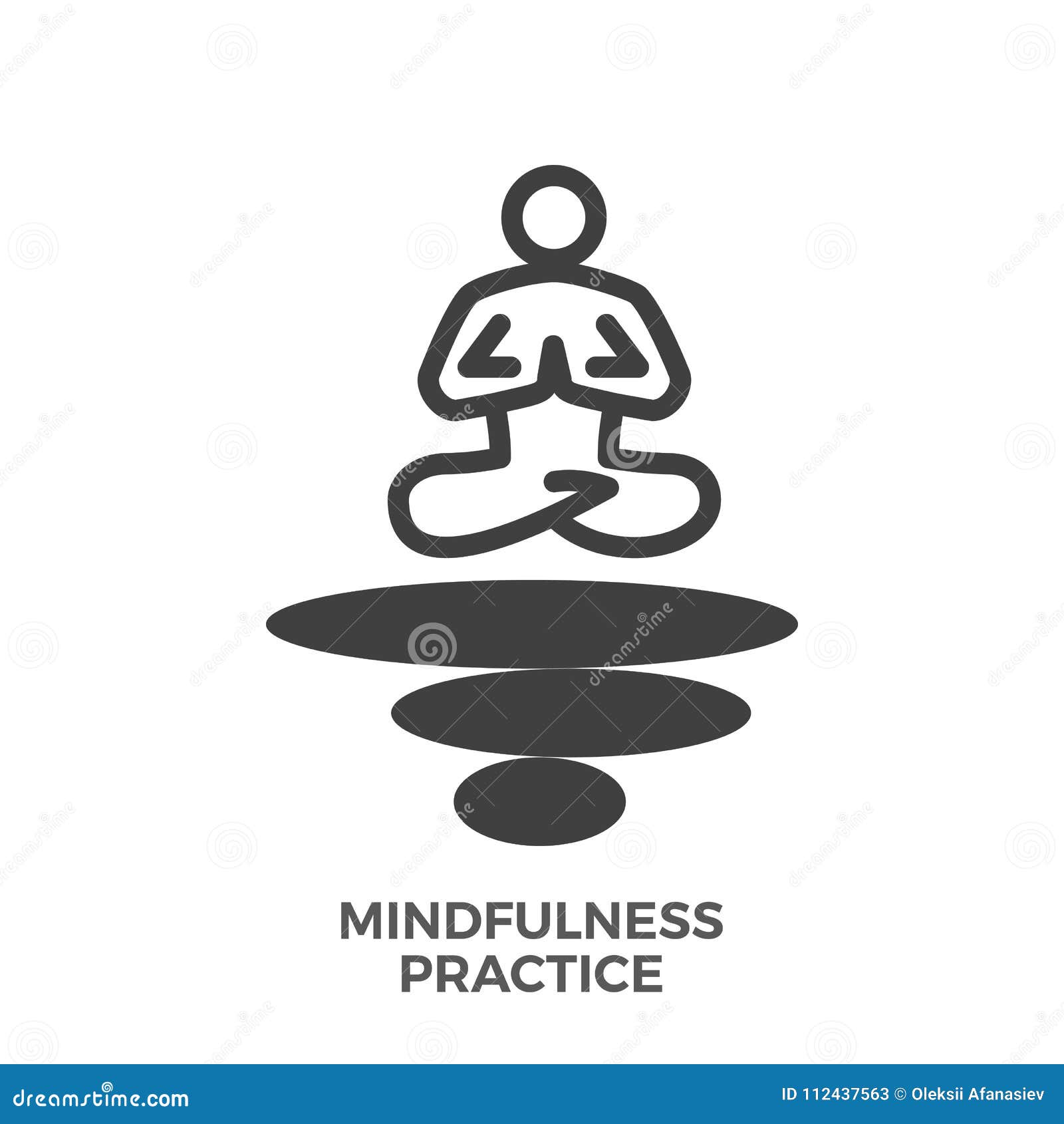 Mindfulness Practice Glyph Vector Icon. Stock Vector - Illustration of ...