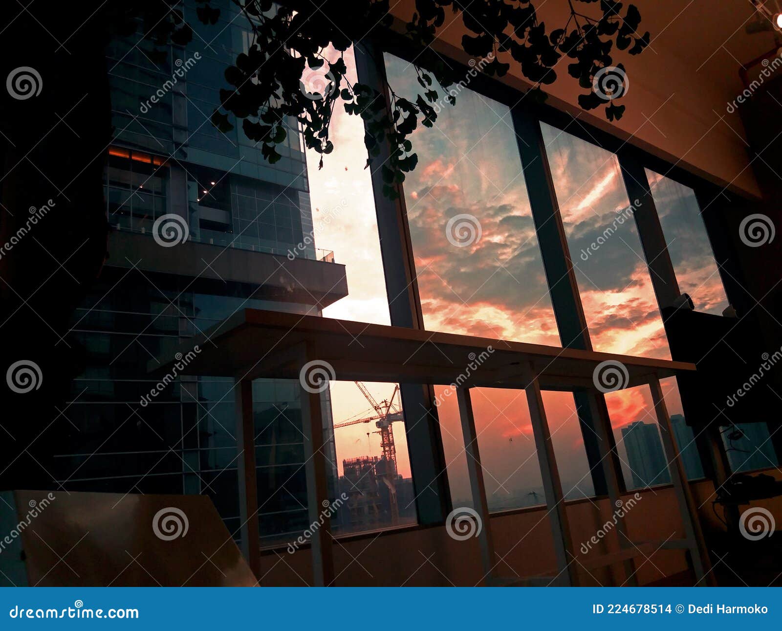 Mindfulness Sunset Sky on Office Interiors Design Stock Photo - Image ...