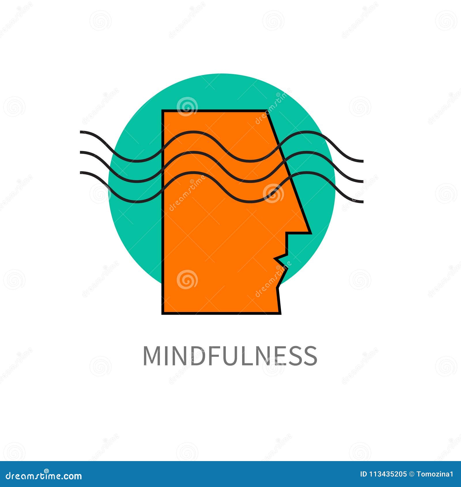 Mindfulness vector icon stock vector. Illustration of graphic - 113435205
