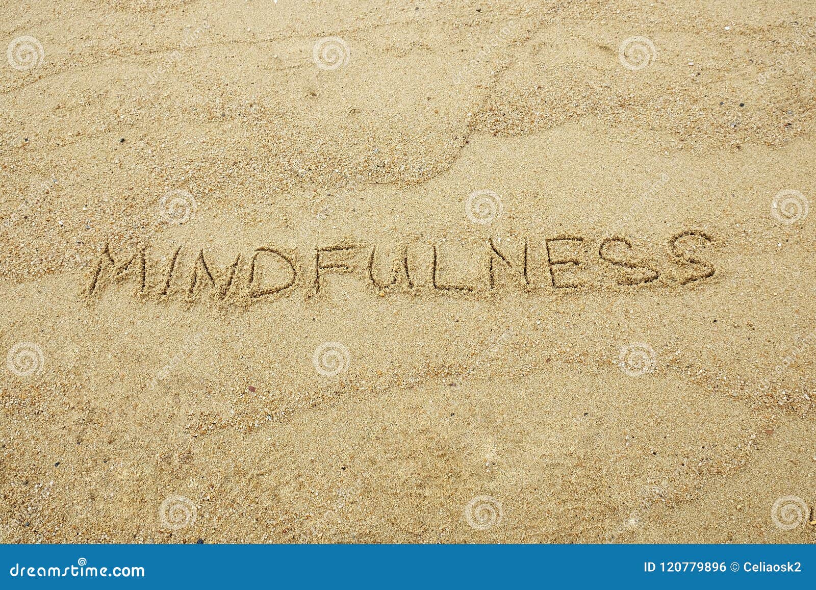 Mindfulness Written on Sand. Stock Photo - Image of concept, depicted ...