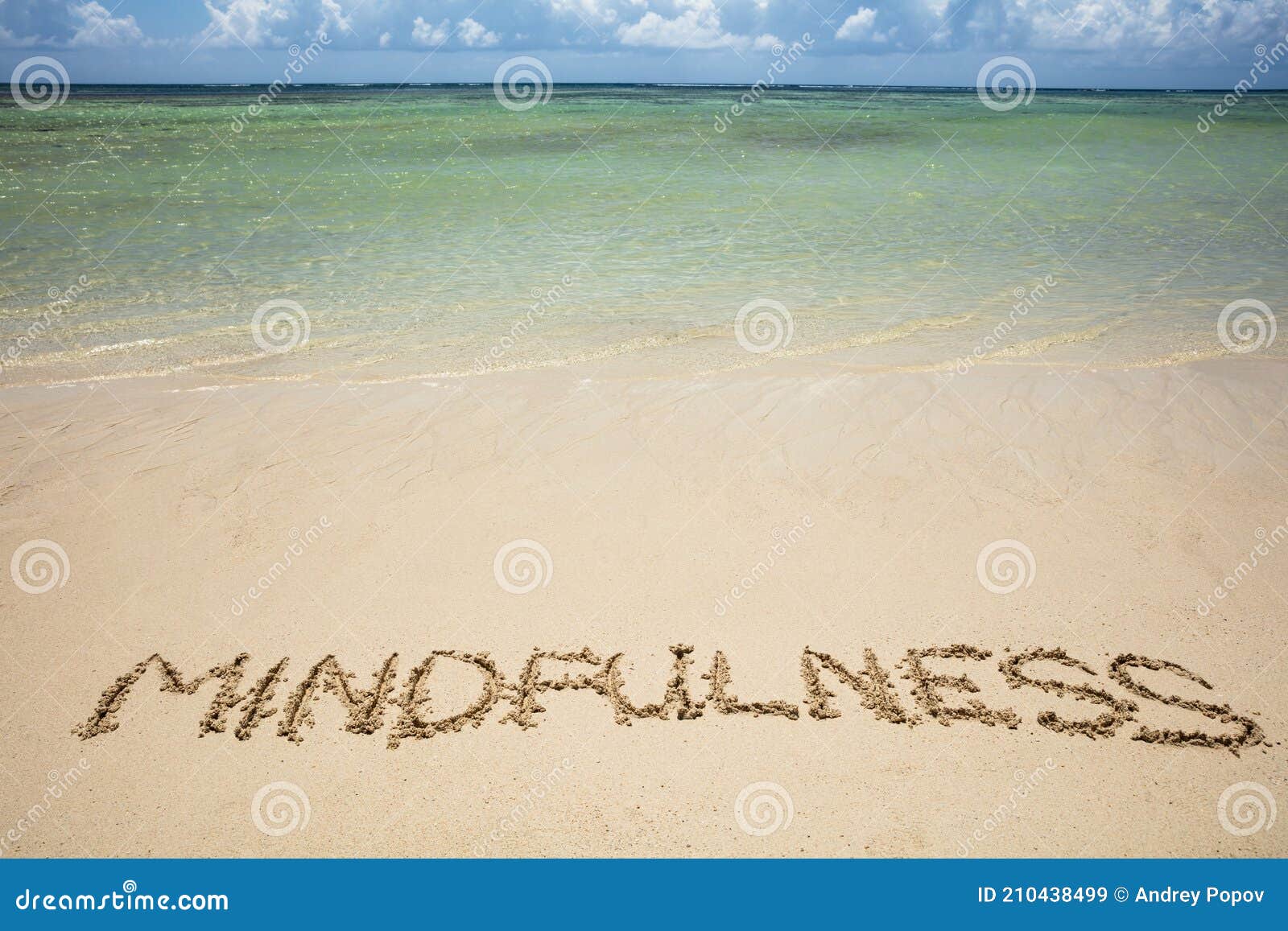 Mindfulness Written Text on Sand at Beach Stock Image - Image of ...